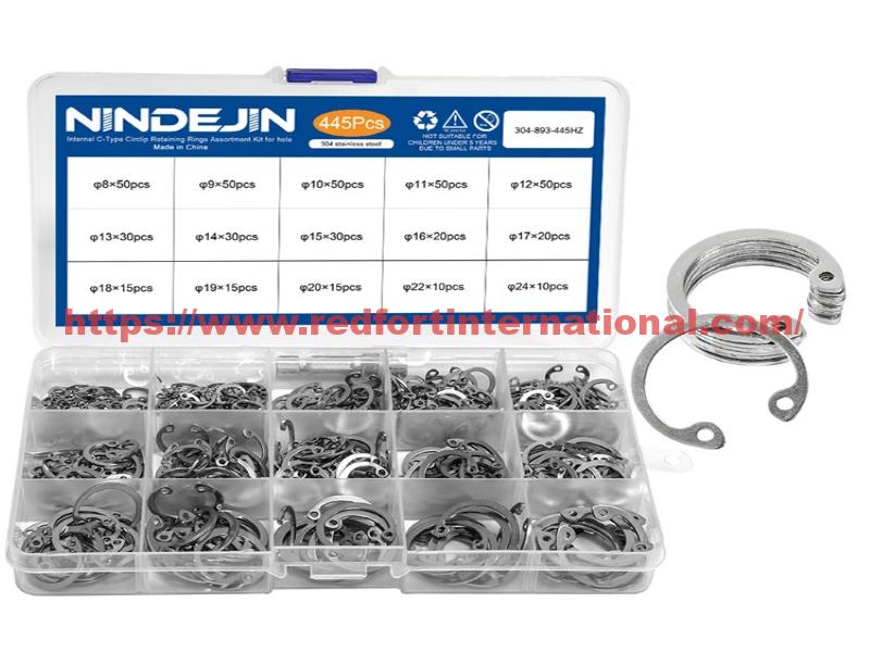 Internal CirClip SS304 C Typ Retaining Ring Assrtd. 445pcs Nindejin ...